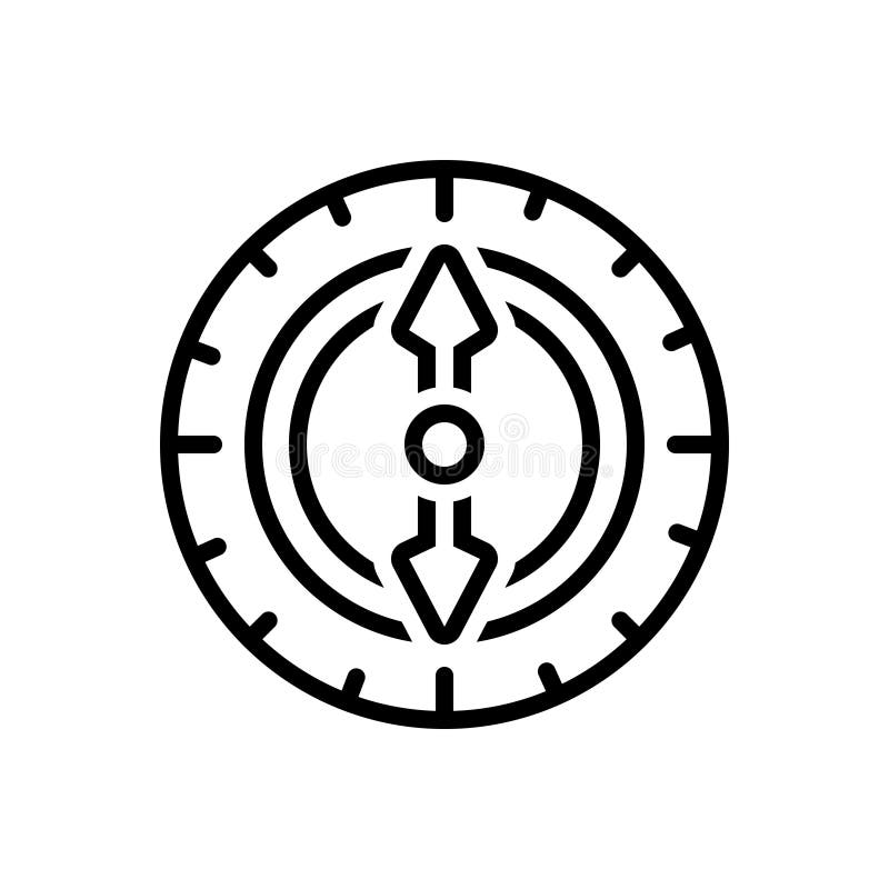 Black Line Icon for Compass, Orienteering and Nautical Stock Vector ...