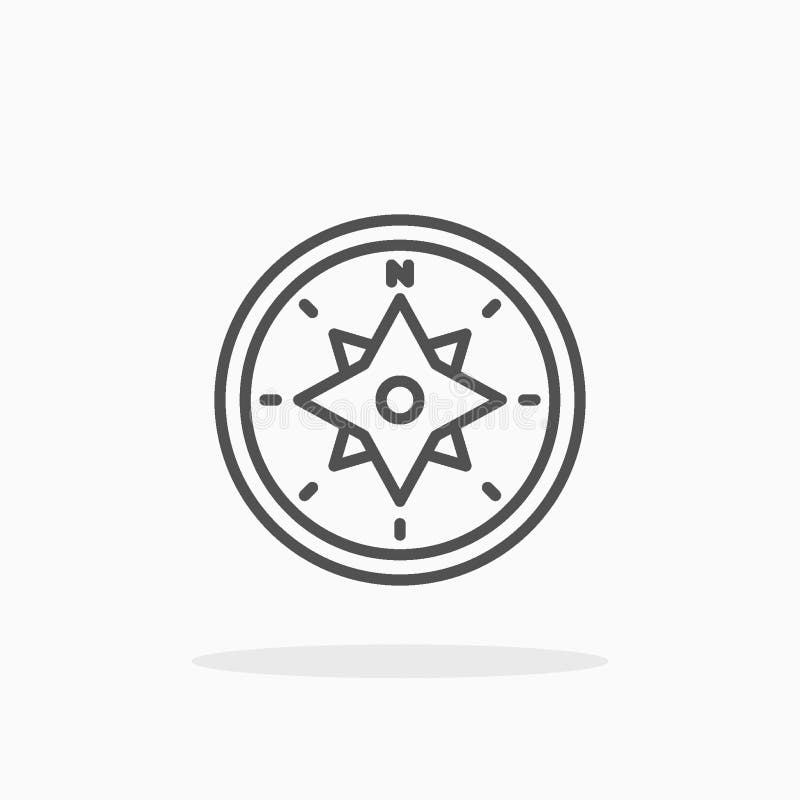 Compass Icon. Outline Style Stock Vector - Illustration of north ...