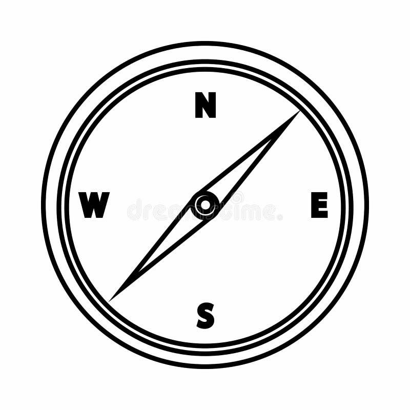 Compass Icon, Outline Style Stock Vector - Illustration of orientation ...