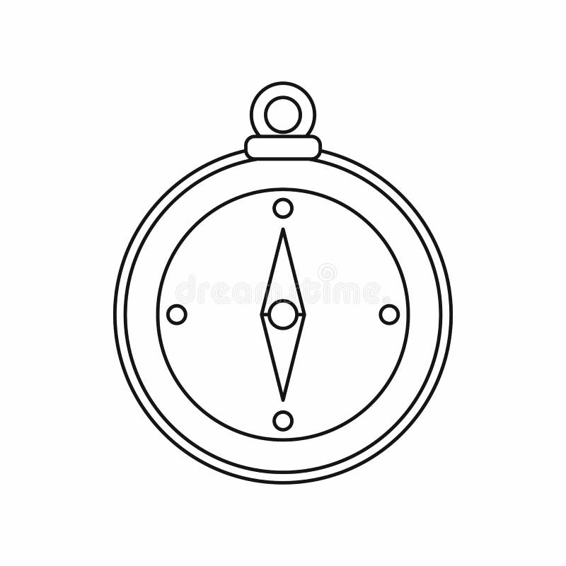 Compass Icon, Outline Style Stock Vector - Illustration of pictogram ...