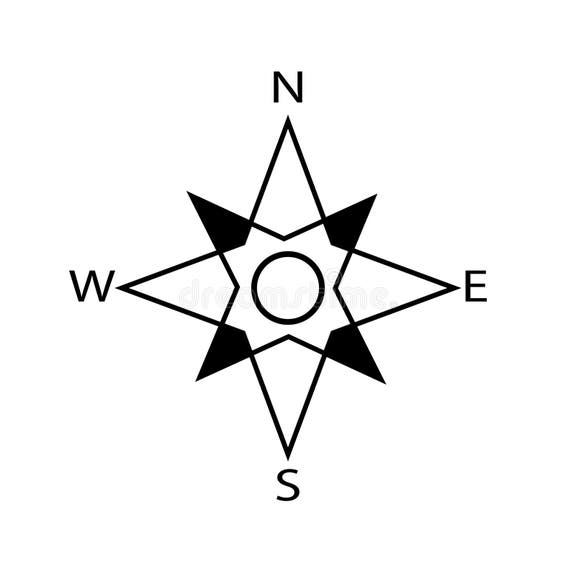 Compass Icon Pointer. Navigation Star Shape. North South East West ...
