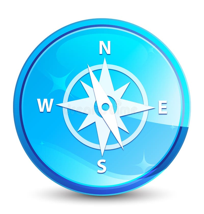 Compass Icon Splash Natural Blue Round Button Stock Vector ...