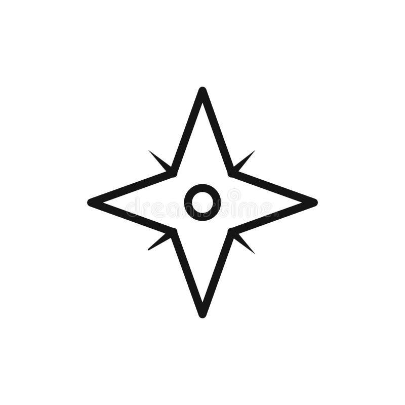 Compass Icon Thin Line Art Isolated Stock Illustration - Illustration ...