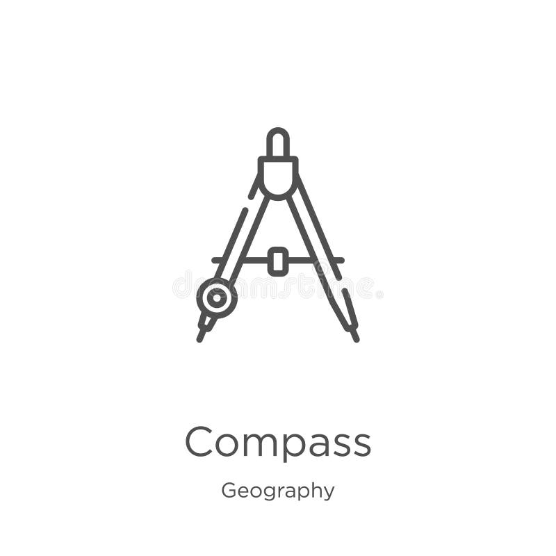 Compass Icon Vector from Geography Collection. Thin Line Compass ...