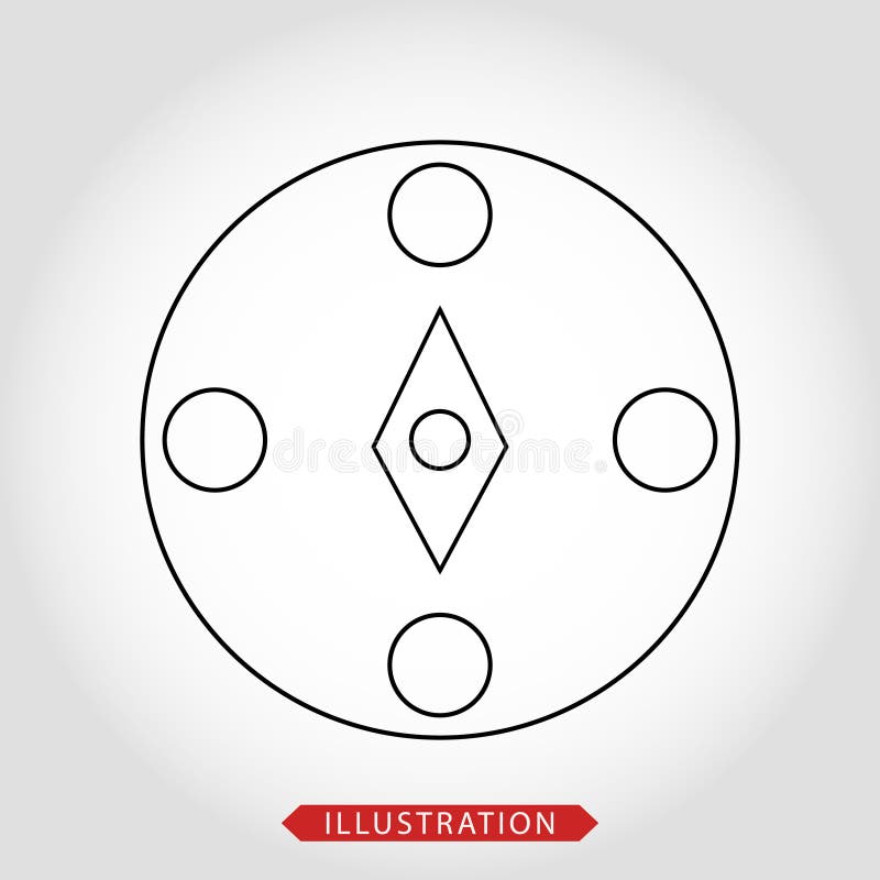 Compass Icon Vector Illustration. Linear Symbol with Thin Outline. the ...