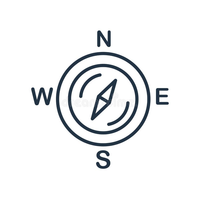 Compass Icon Vector Isolated on White Background, Compass Sign , Thin ...