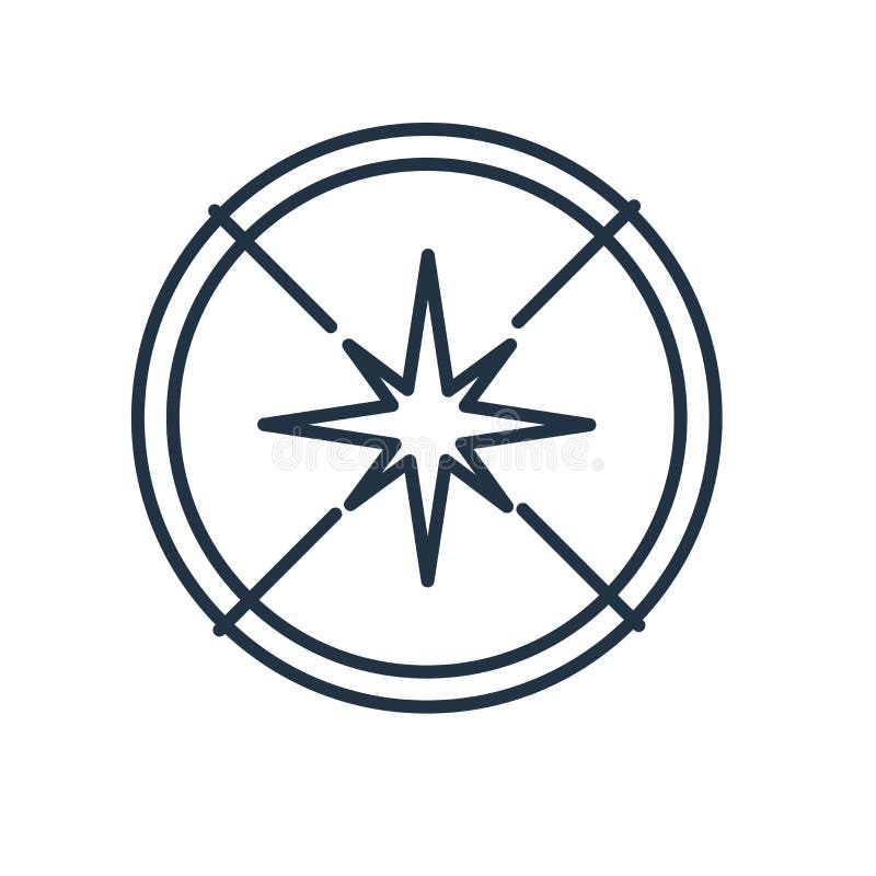 Compass Icon Vector Isolated on White Background, Compass Sign , Line ...