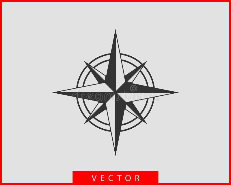 Compass star stock vector. Illustration of ocean, land - 19093901