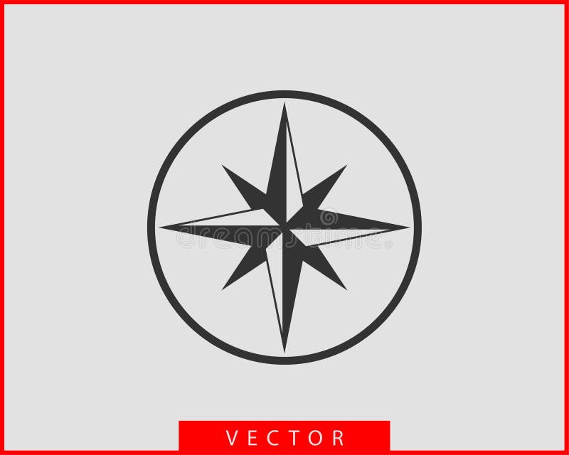 Compass Icon Vector. Wind Rose Star Navigation Stock Vector ...