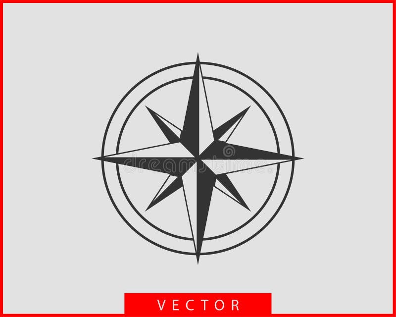 Compass Star Symbol Blue Light Halo Stock Illustration - Illustration ...