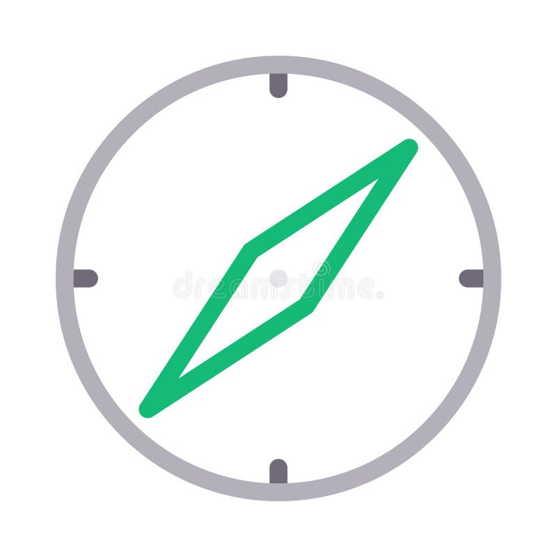Compass Vector Color Line Icon Stock Vector - Illustration of compass ...