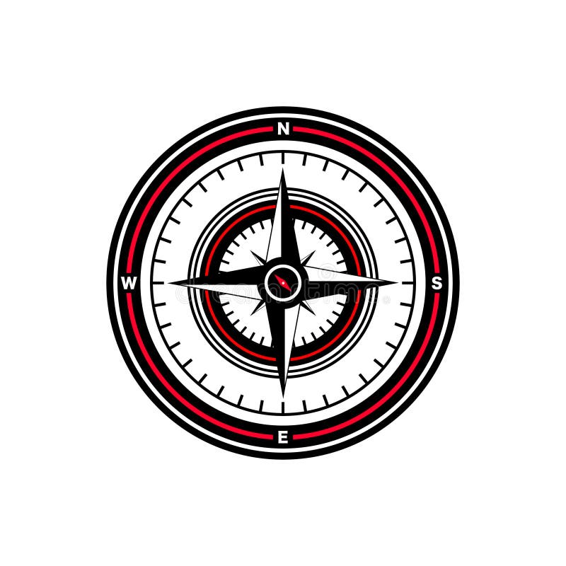 Compass Icon on a White Background. Compass Symbol, Logo Stock Vector ...