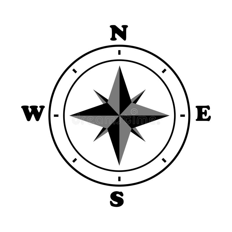 Compass Icon. Wind Compass Icon. Compass Isolated on White Background ...