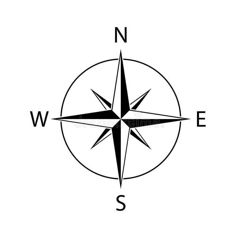 Compass Icon Wind Map North West Vector Stock Illustration ...