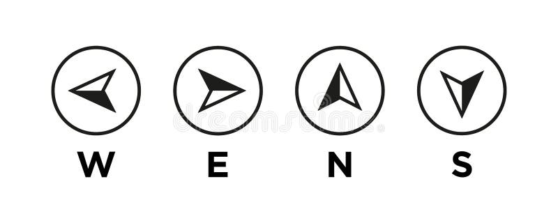 Compass Icons Of Different Directions Map Symbol Arrow Icon Vector Illustration Stock