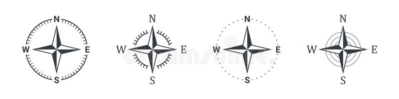 Compass Icons. Navigation Equipment Sign. Compass Direction Sign. Wind ...