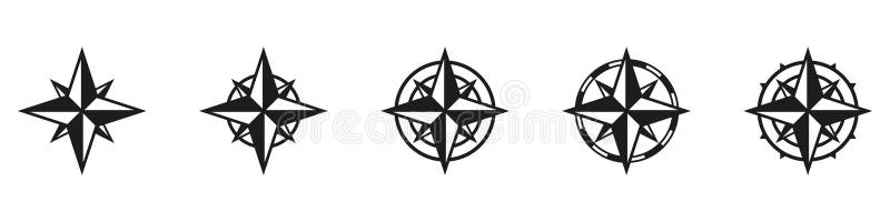 Compass Icons. Set of Vector Compass Icons Stock Illustration ...