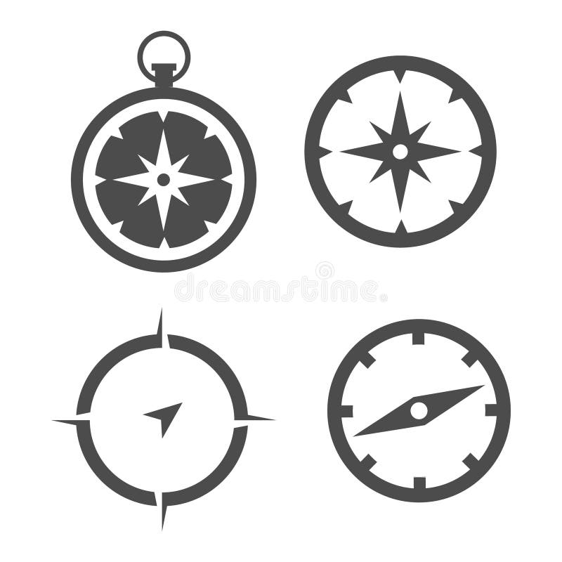 Compass Icons Vector Set stock vector. Illustration of science - 366328359