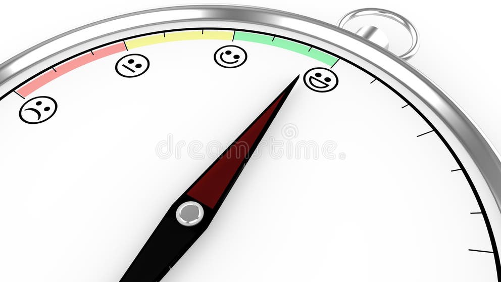 Compass Illustration with Satisfaction Meter Stock Illustration ...
