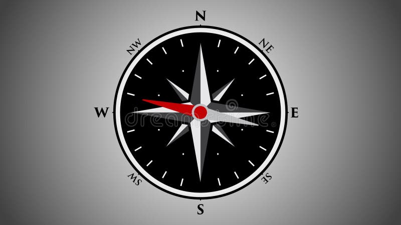 Compass Indicator North Motion Graphics Animation Gray Background Stock ...