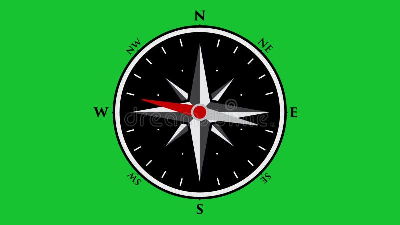 Compass Indicator North Motion Graphics Animation Green Screen Stock ...