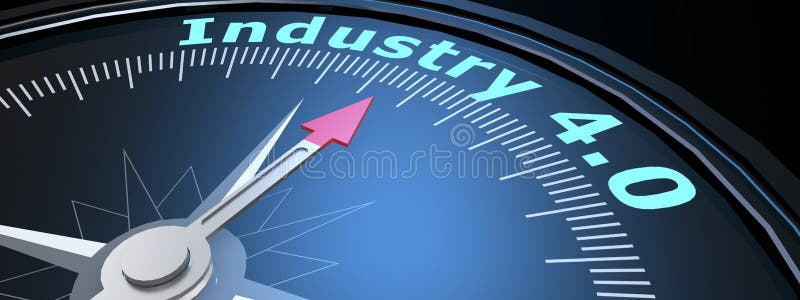 Compass with a Industry 4.0 Word Stock Illustration - Illustration of ...