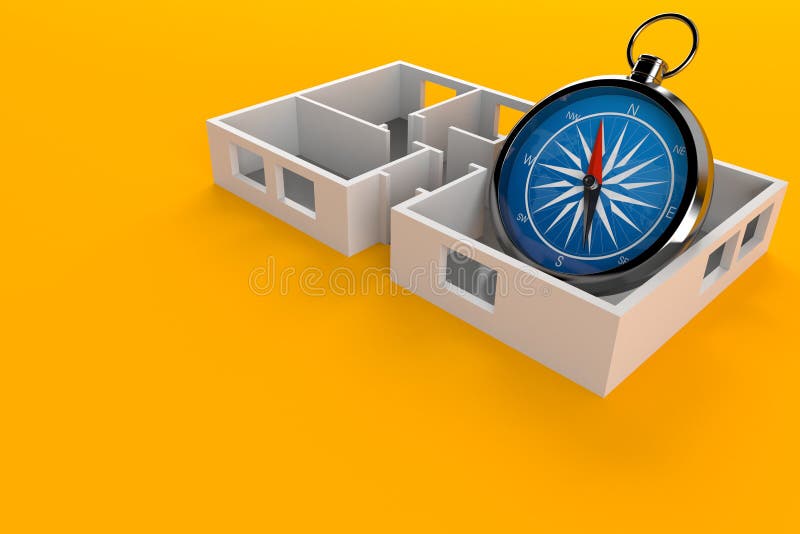 Compass Plan Design Architecture Icon Line Style Stock Vector ...