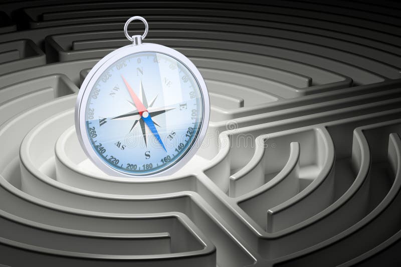 Compass Inside Ships Steering Wheel Stock Vector - Illustration of ...