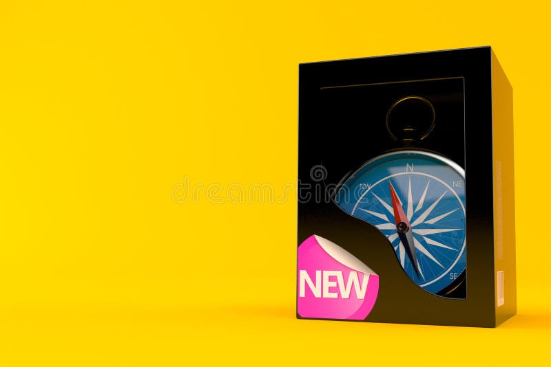 Compass Inside Merchandise Box Stock Illustration - Illustration of ...