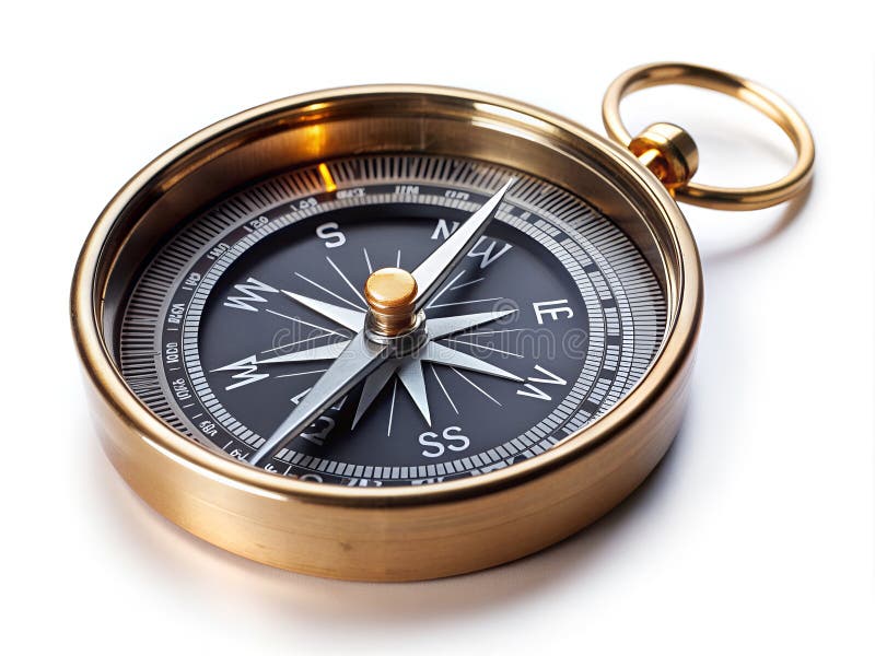 Compass isolated on white stock illustration. Illustration of journey ...