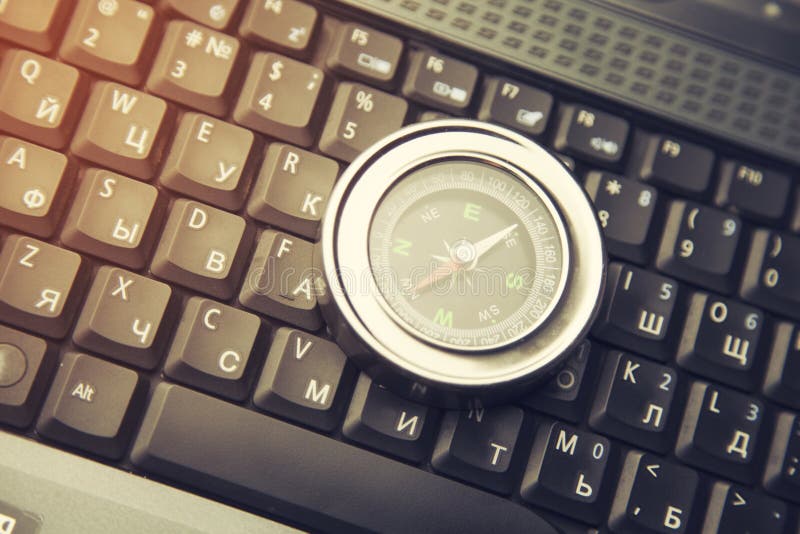 Compass on notebook stock image. Image of connection - 109488617