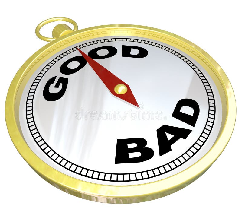 Compass - Leading To Path of Good Vs Bad Stock Illustration ...