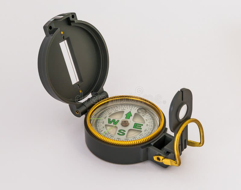 Lensatic Compass with Sighting Hairline Stock Photo - Image of ...