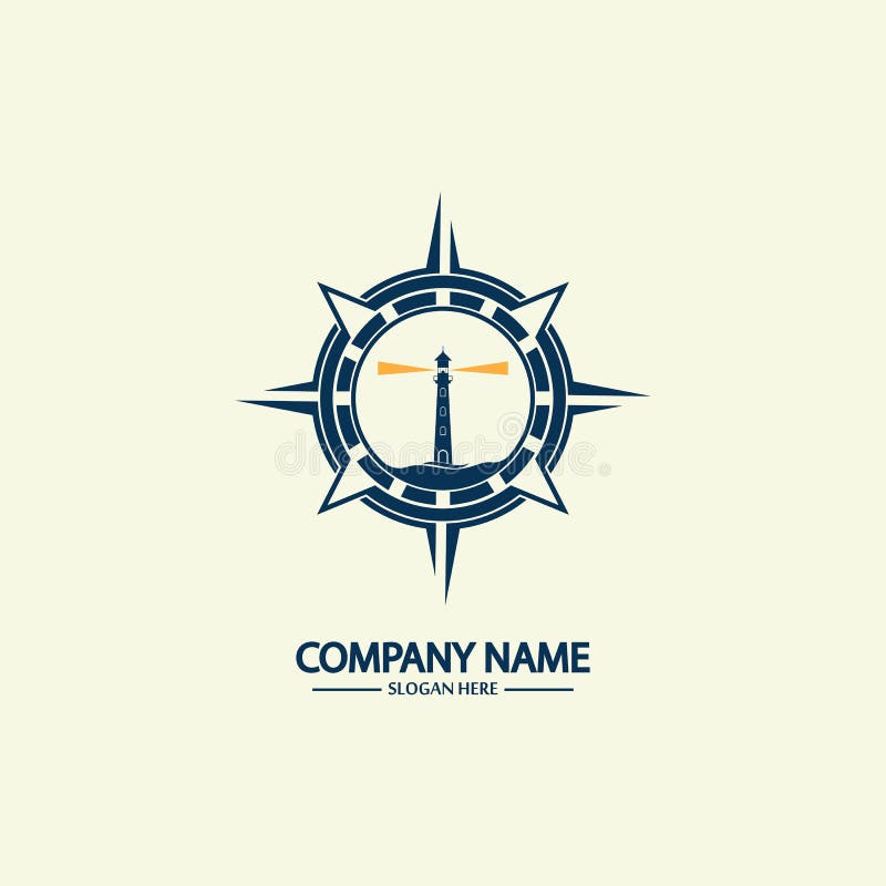 Compass and Lighthouse Logo Design Template Stock Vector - Illustration ...