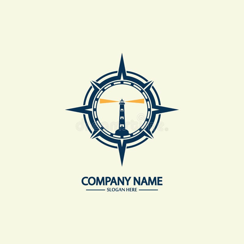 Compass and Lighthouse Logo Design Template Stock Vector - Illustration ...