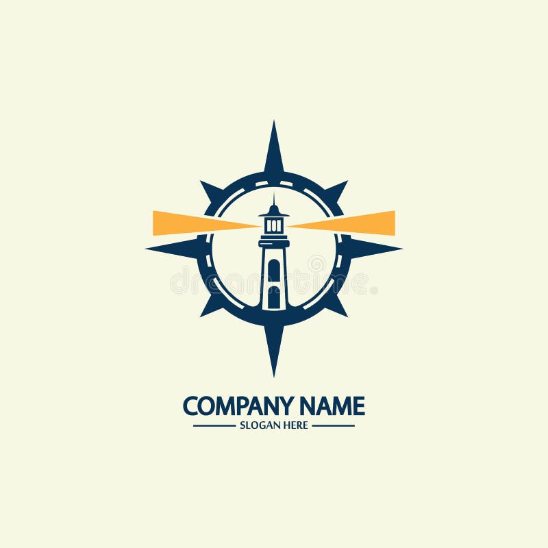 Compass and Lighthouse Logo Design Template Stock Vector - Illustration ...