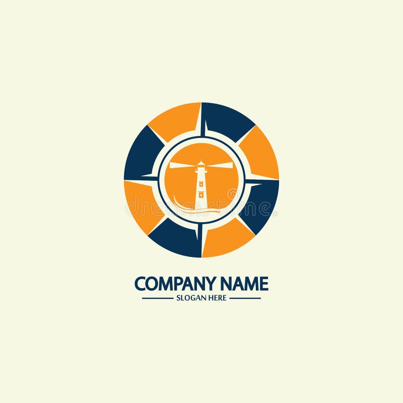 Compass and Lighthouse Logo Design Template Stock Vector - Illustration ...