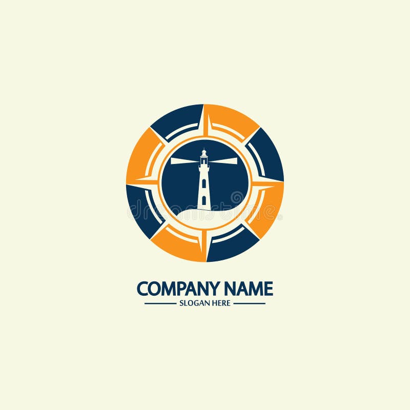 Compass and Lighthouse Logo Design Template Stock Vector - Illustration ...