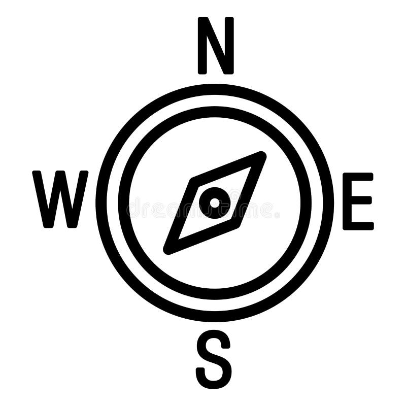 Compass Line Art Icon. Navigation Vector Illustration Stock Vector ...