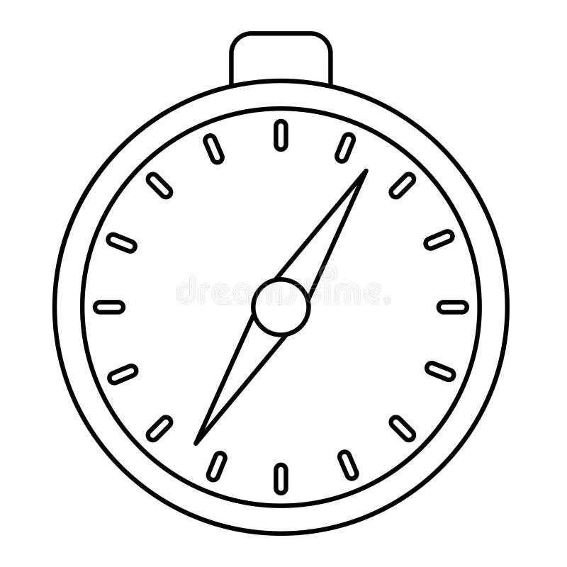 Compass Line Art Vector Illustration, Compass Outline Line Icon, Route ...