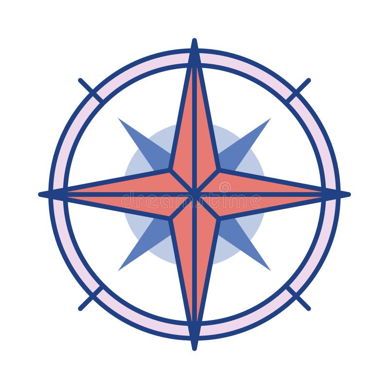 Compass Line Color Icon stock vector. Illustration of travel - 123743865