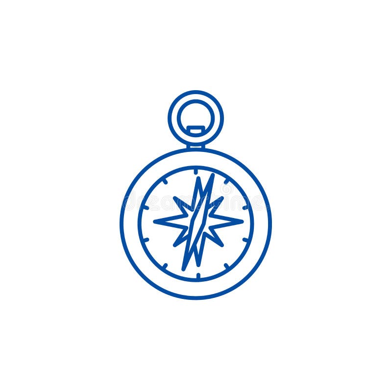 Compass Line Icon Concept. Compass Flat Vector Symbol, Sign, Outline ...