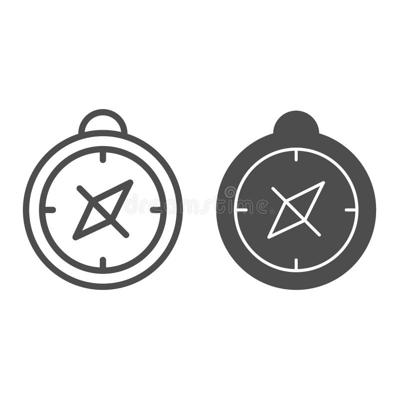 Compass Line and Glyph Icon. Cartography Vector Illustration Isolated ...