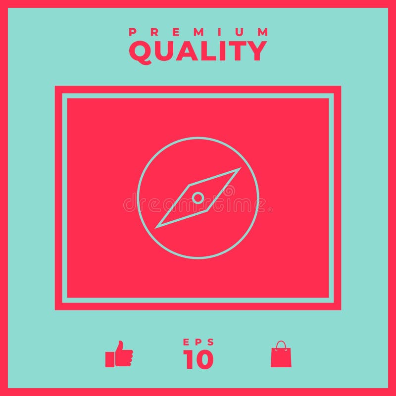 Compass Line Icon - Simple Graphic Element Stock Illustration ...