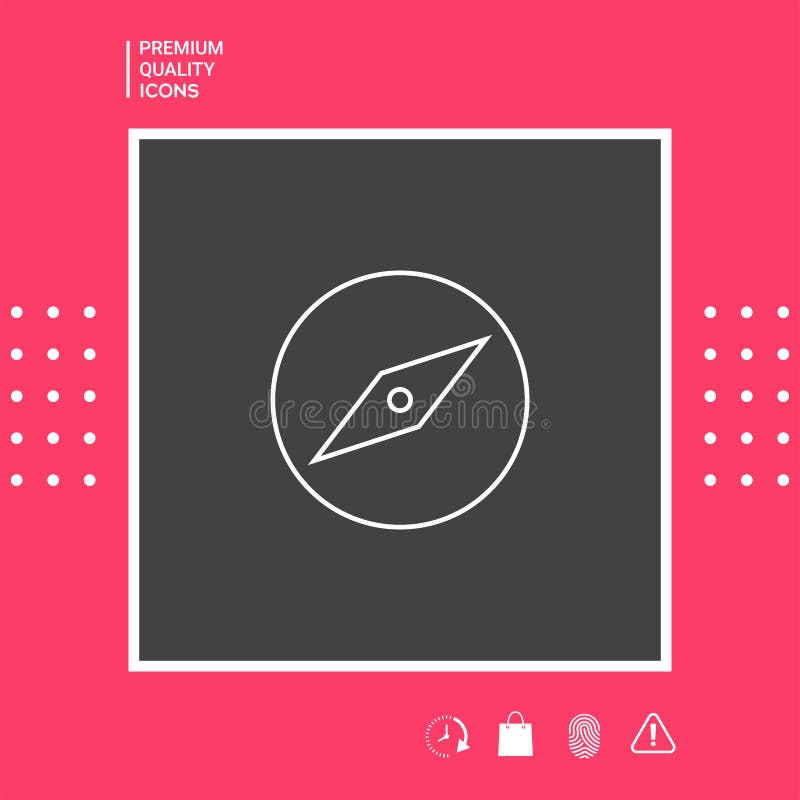 Compass Line Icon - Simple Graphic Element Stock Vector - Illustration ...