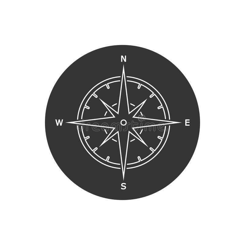 Compass Line Icon Template Vector Icon Illustration Design Stock Vector ...