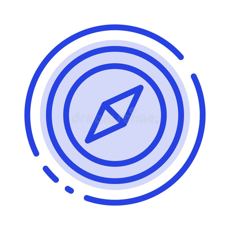 Compass, Location, Map Blue Dotted Line Line Icon Stock Vector ...