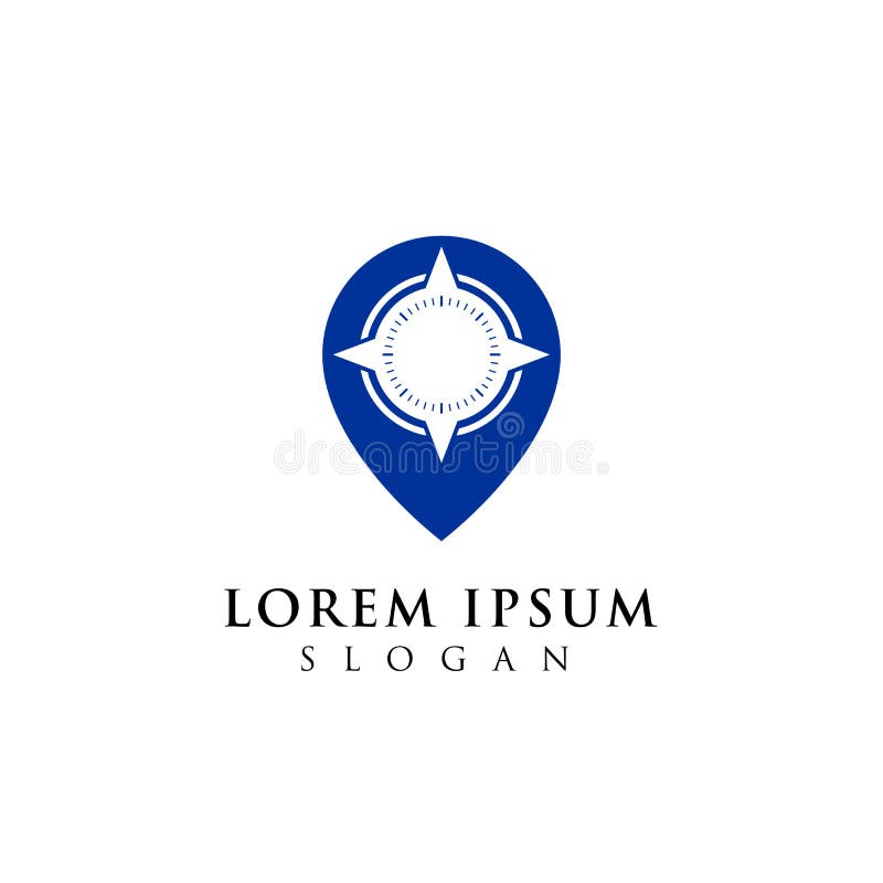 Compass Logo Design. Location Icon Symbol Stock Vector - Illustration ...