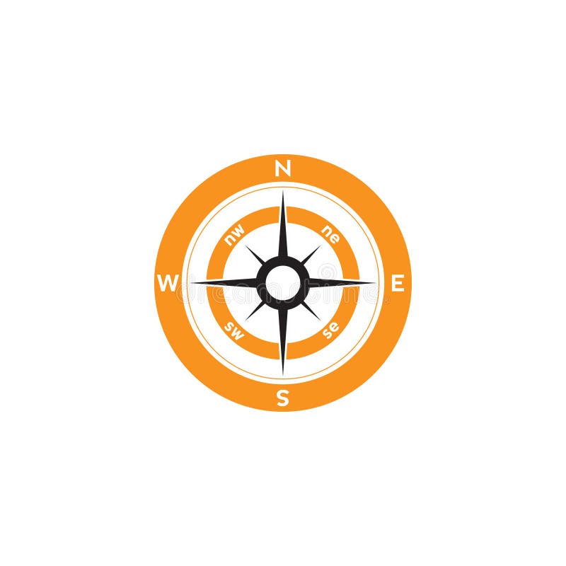 Compass Logo Design. Pointer North, South, East, West, Compass Symbol ...
