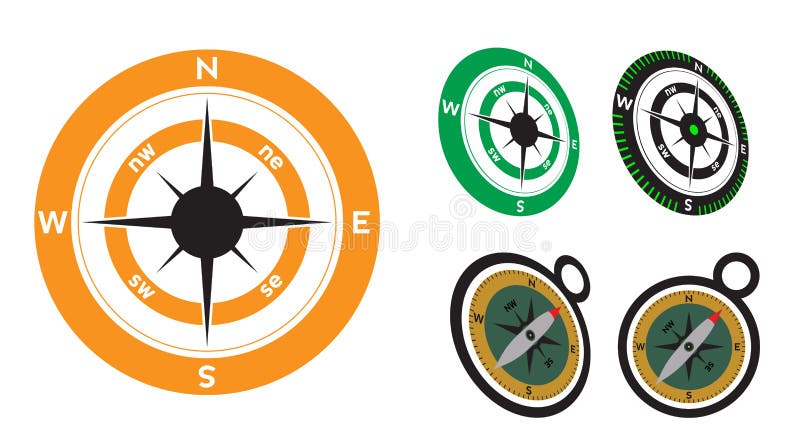 Compass Logo Design. Pointer North, South, East, West, Compass Symbol ...